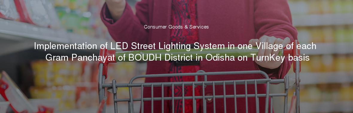 Implementation of LED Street Lighting System in one Village of each ...