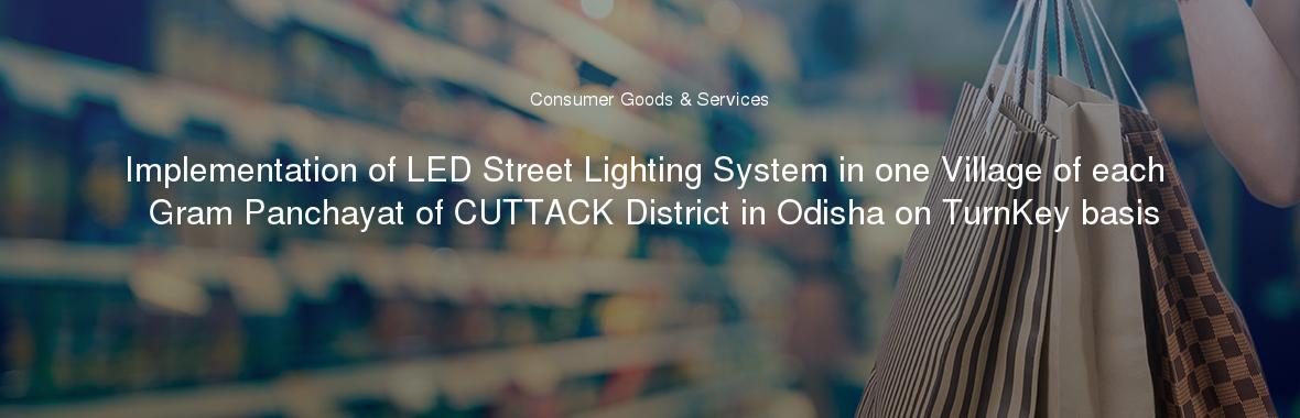 Implementation of LED Street Lighting System in one Village of each ...