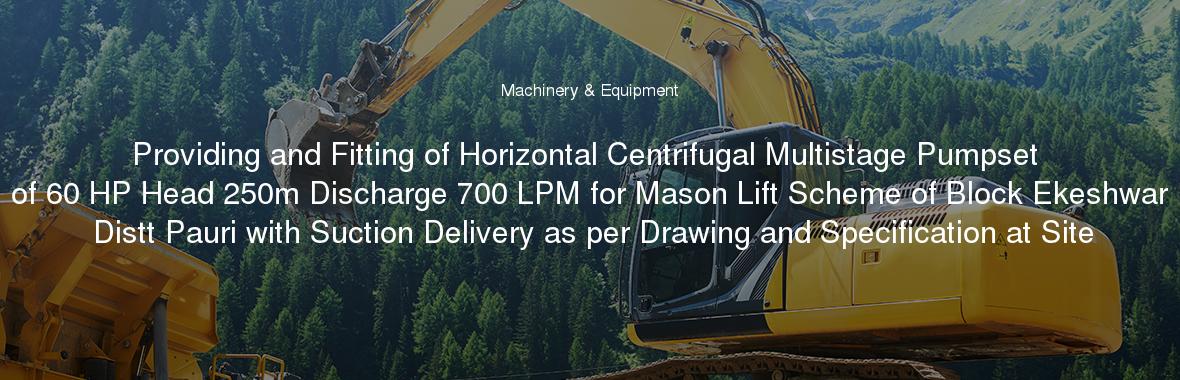 Providing and Fitting of Horizontal Centrifugal Multistage Pumpset of ...