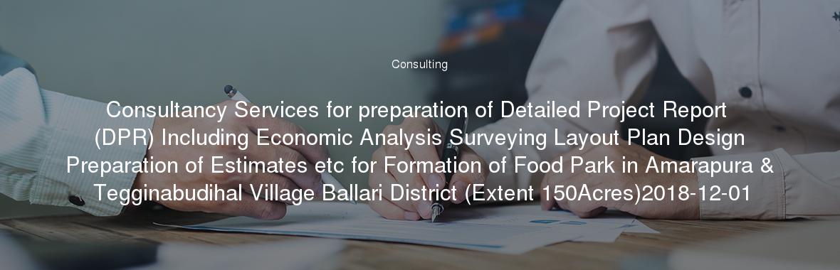 Consultancy Services for preparation of Detailed Project Report (DPR ...