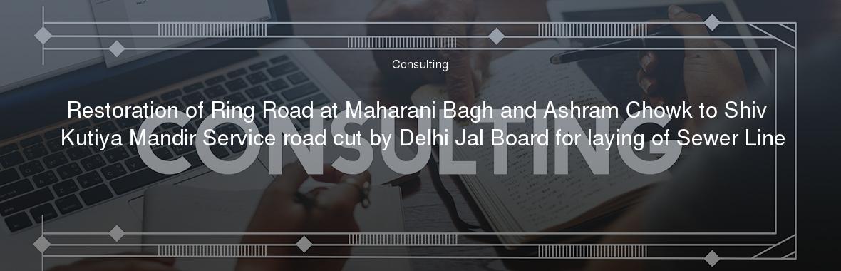 Restoration of Ring Road at Maharani Bagh and Ashram Chowk to Shiv ...