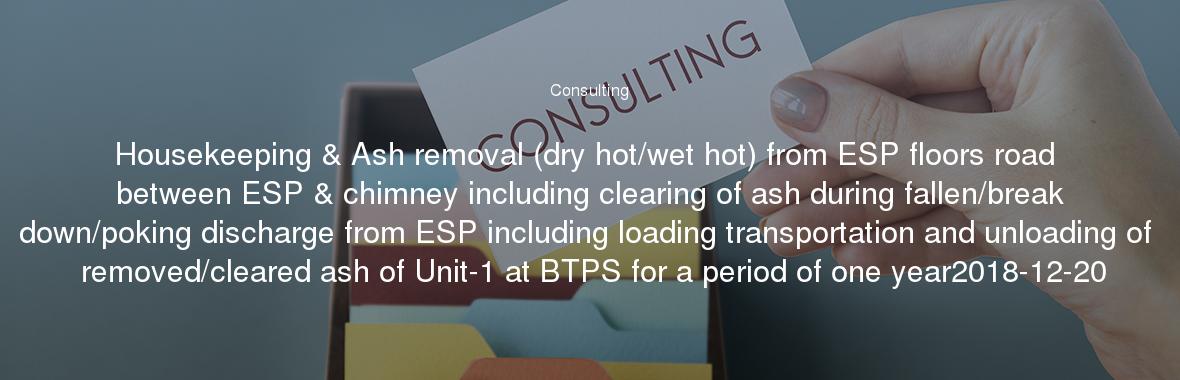 Housekeeping & Ash removal (dry hot/wet hot) from ESP floors road ...